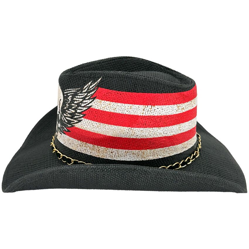 Wholesale USA Flag Skull Wing Toyo Western Cowboy Hat