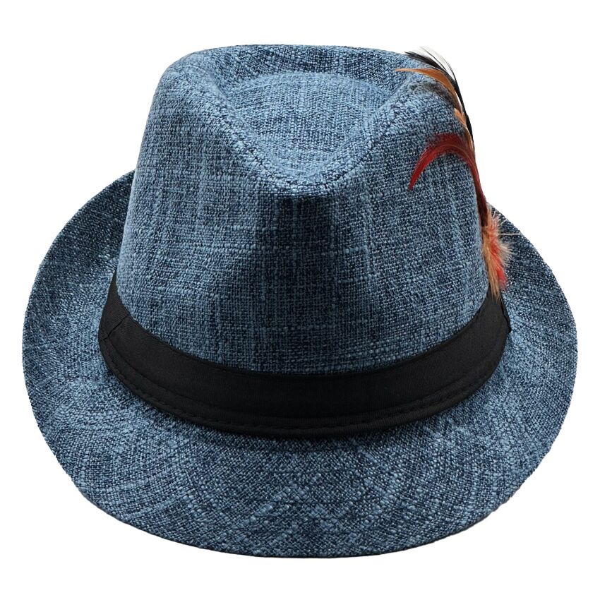Wholesale Blue Color Trilby Fedora Hat