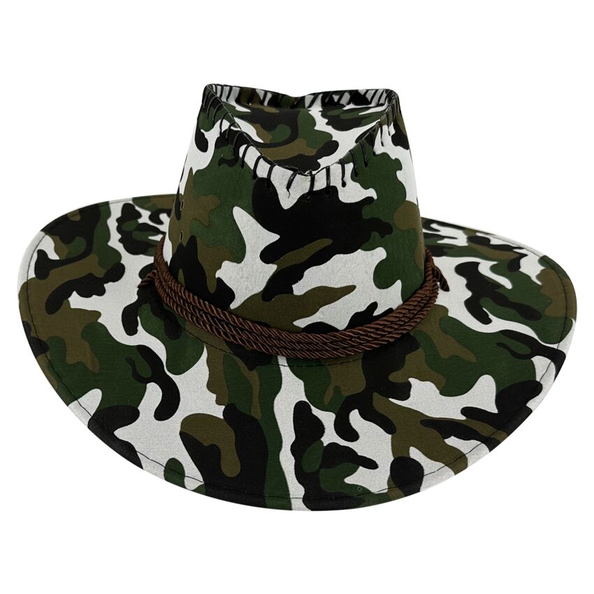 Bulk Retro Rodeo Wild West Camouflage Cowboy Hat Set