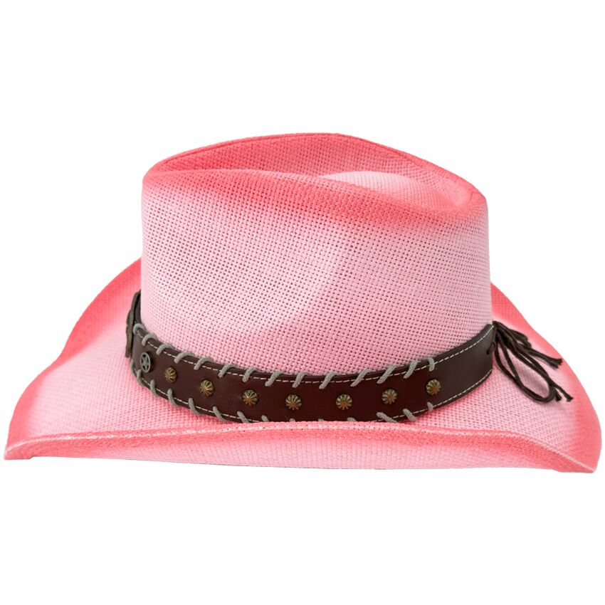 Wholesale Pink Cowboy Hats with Bull Laced Band