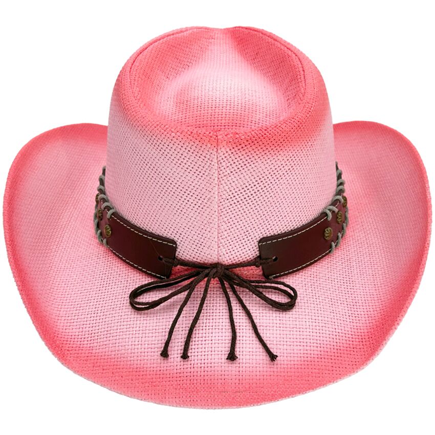 Wholesale Pink Cowboy Hats with Bull Laced Band