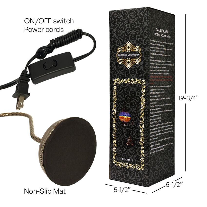 Bulk Atlantis Rainbow Mosaic Lamps - Swan Neck Style