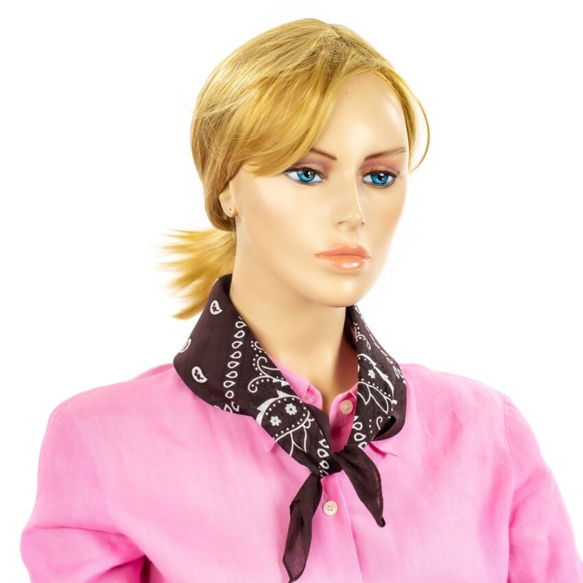 Dark Brown Paisley Printed Cotton Bandana - Order Now