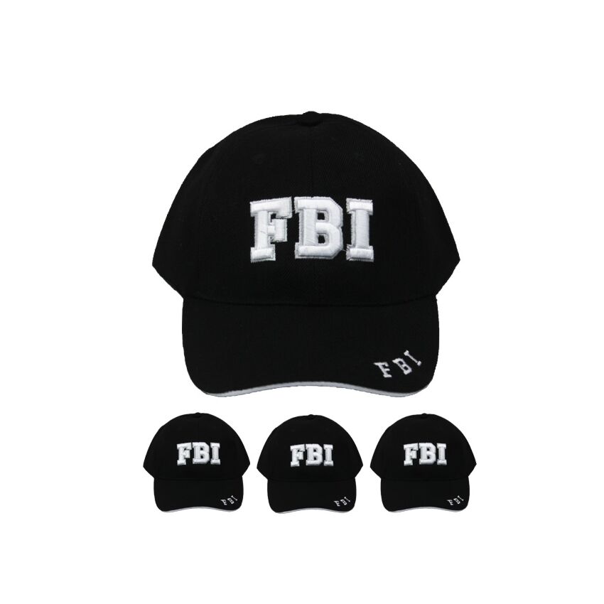 Wholesale FBI Embroidered Black Baseball Cap - Adjustable