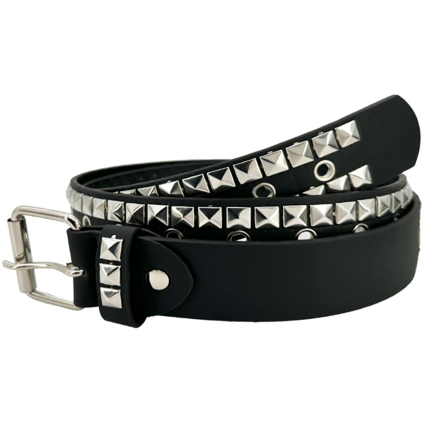 Studded Belts Wholesale - Two-Line Metal Punk Design