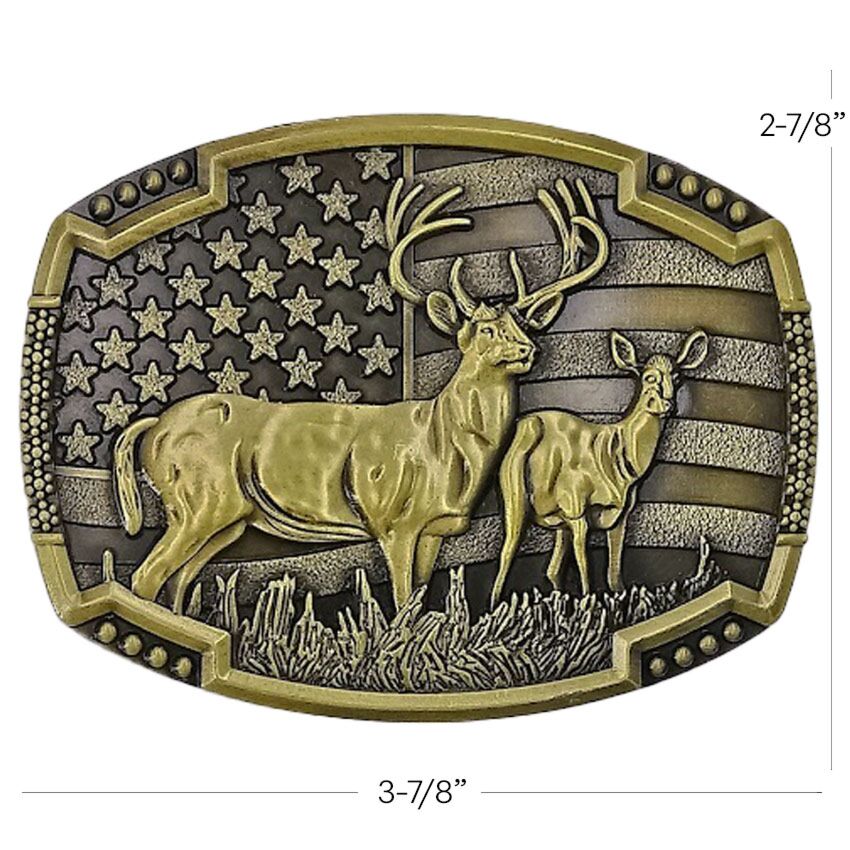 Deer Vintage Color Belt Buckle - Wholesale & Bulk