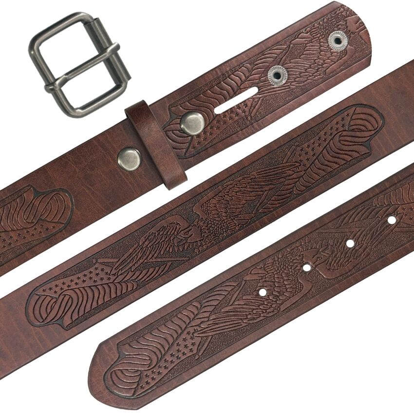 Wholesale Leather Western Belts - Eagle Engraved Design