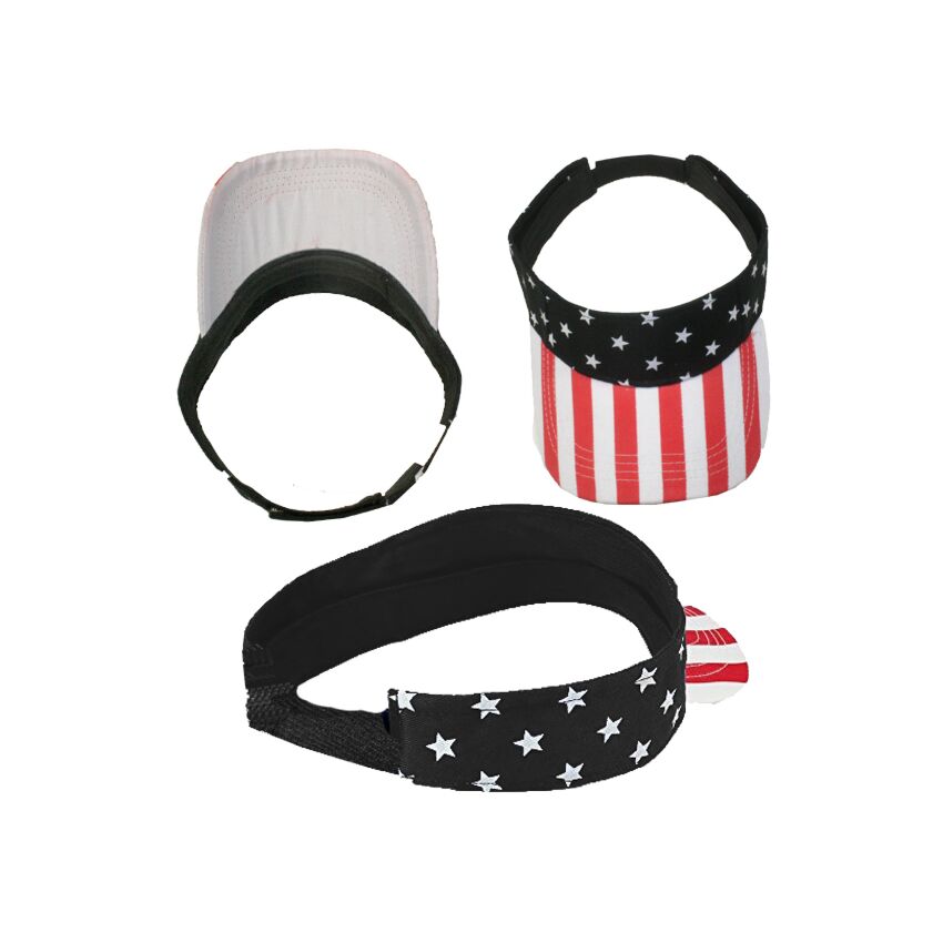 American Flag Sun Visor Cap - Bulk