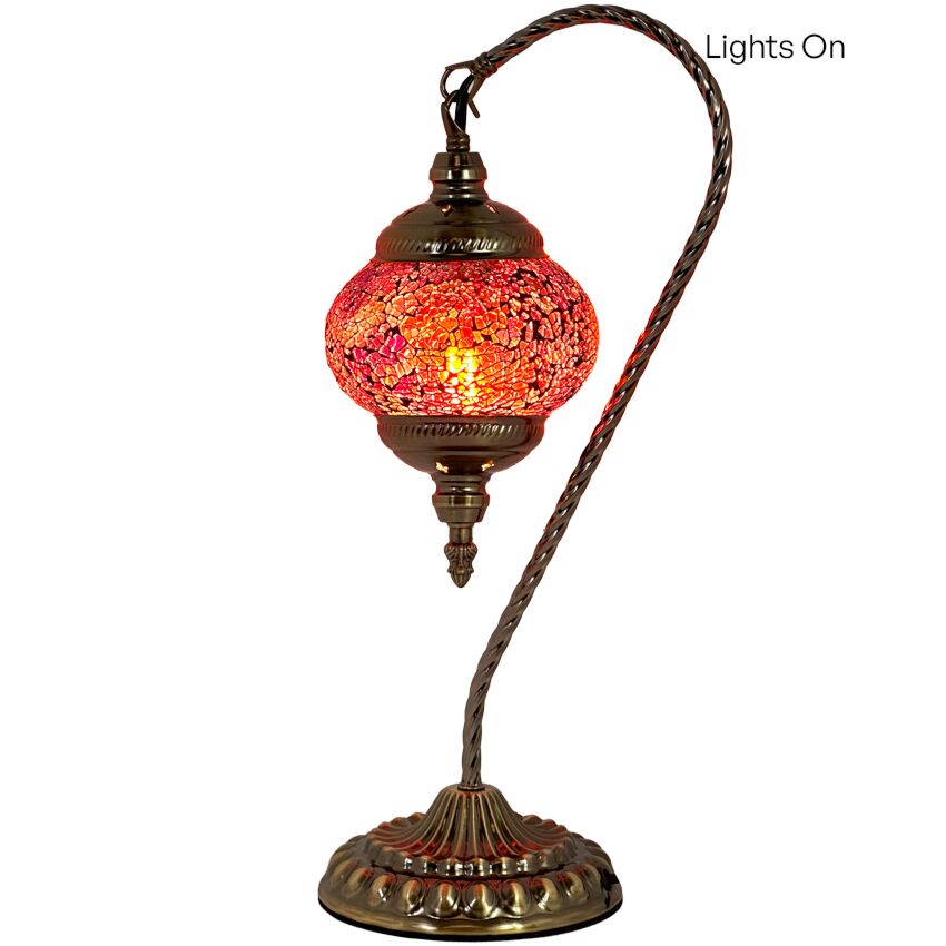 Red Ember Mosaic Lamps for Wholesale - Swan Neck