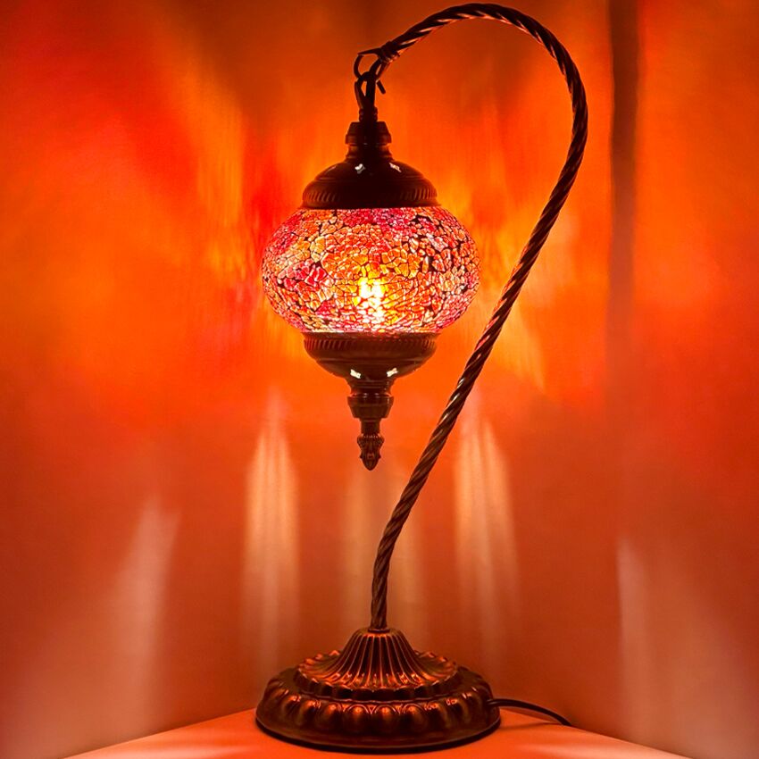 Red Ember Mosaic Lamps for Wholesale - Swan Neck