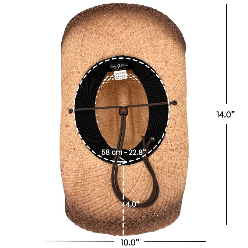 Wholesale Raffia Straw Cowboy Hats with Plain Band