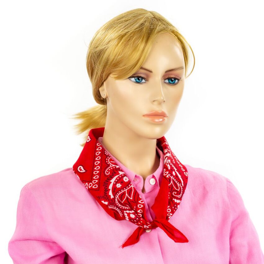 Red Color Paisley Printed Cotton Bandana - Buy Online
