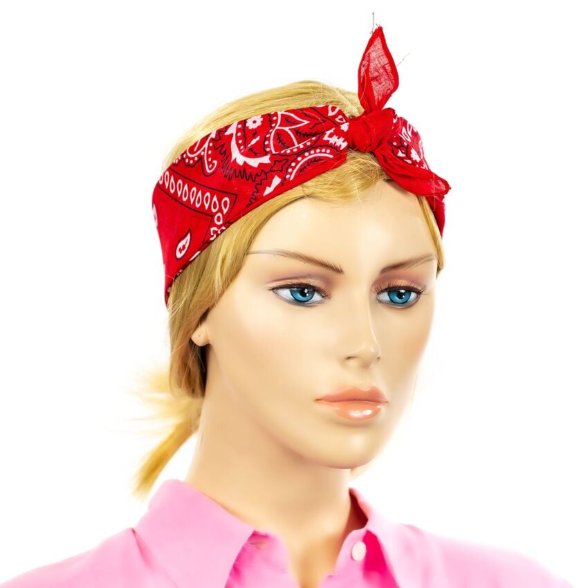 Red Color Paisley Printed Cotton Bandana - Buy Online
