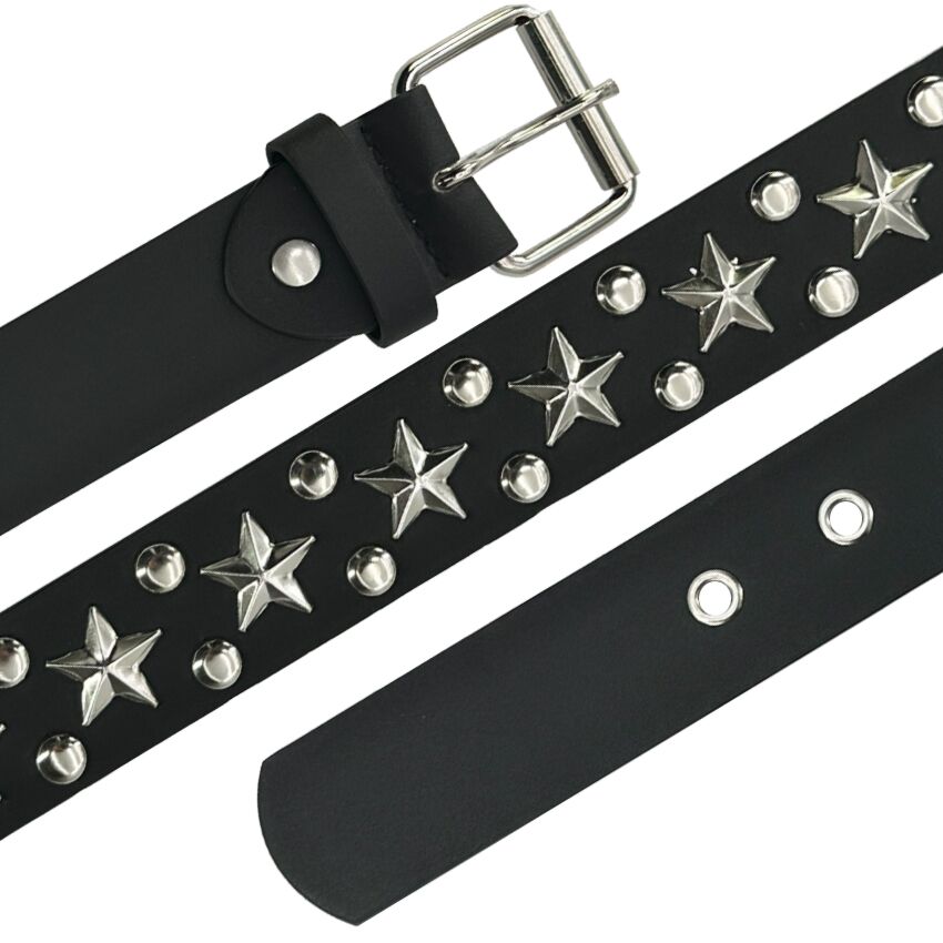 Black Studded Belts Wholesale - Star Punk Design