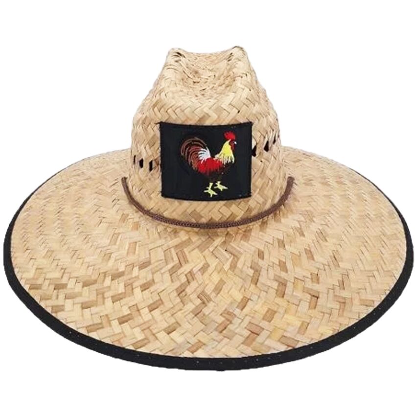 Wholesale Rooster Man Sun Hat - Wide BrimStraw Light Weight