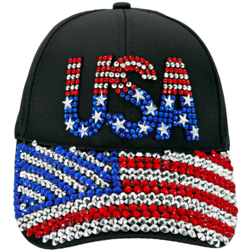 Wholesale Rhinestone Caps - USA Flag Baseball Caps
