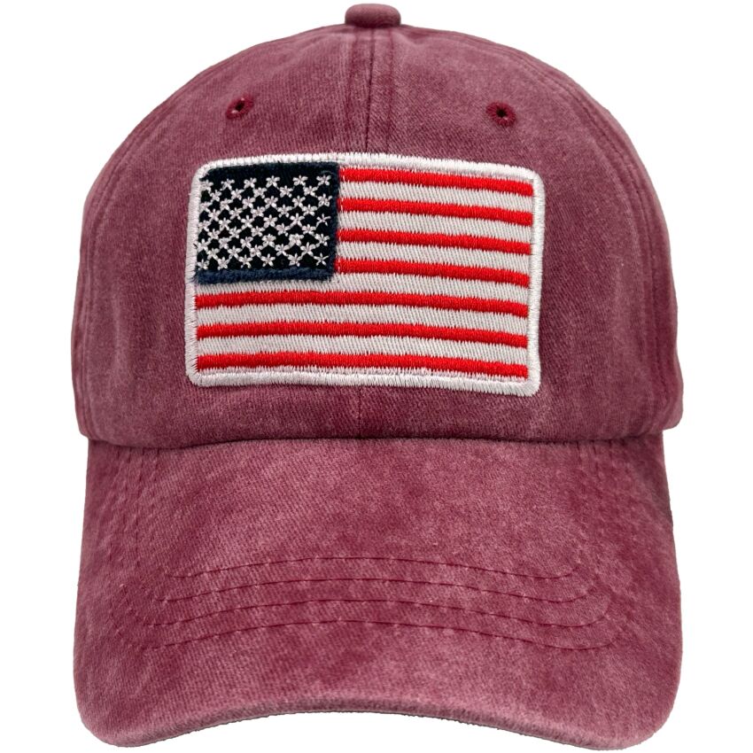 Wholesale Vintage Distressed Baseball Caps - USA Flag Design
