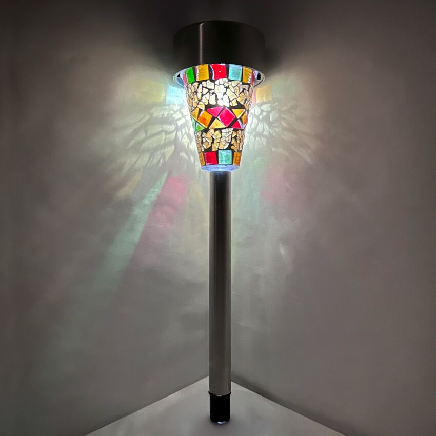 Mosaic Solar Lights Wholesale - Blue, Yellow and Purple