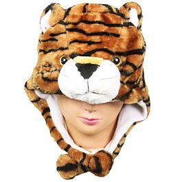 Kid's Plush Tiger Beanie Hat - Bulk Earmuffs