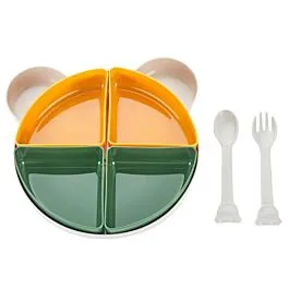 Bulk Kids’ Food Trays – 4 Compartments with Spoon Set