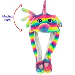Wholesale Rainbow Unicorn Hats with Moving Ears - Animal Hat