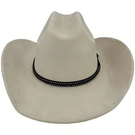 Mens Cream Felt Cowboy Hats with Emrboidered Band
